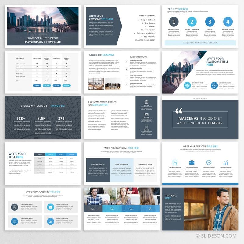 Portfolio PowerPoint Template - PPT to PDF Portfolio - Slideson
